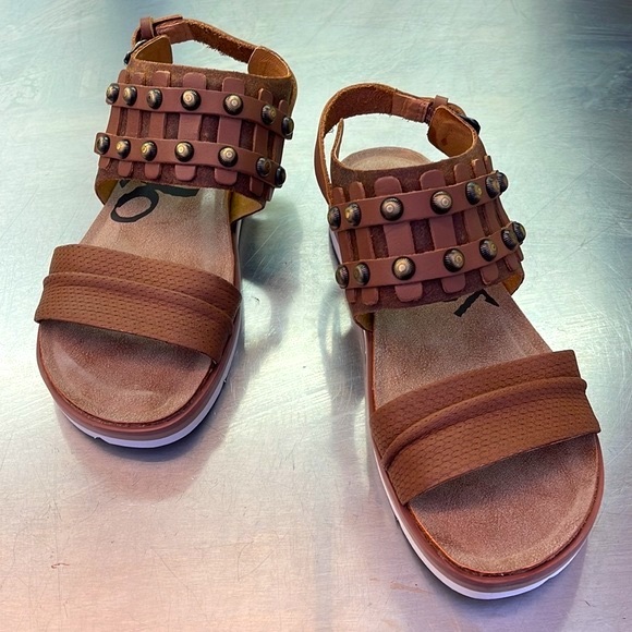 Sundance | Shoes | Otbt Brass Studded Leather Sandals New In Box From ...